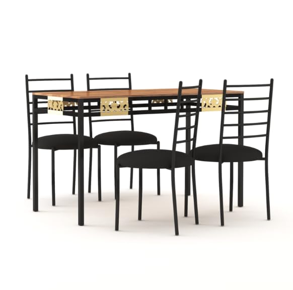ANISHWAR Metal Framing 4 Seater Dining Table Set for Home | Engineered ...