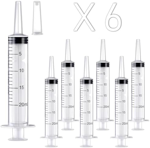 Amazon.com: 4 Pack 20mL Syringe for Liquid with Tip Cap, Individually ...