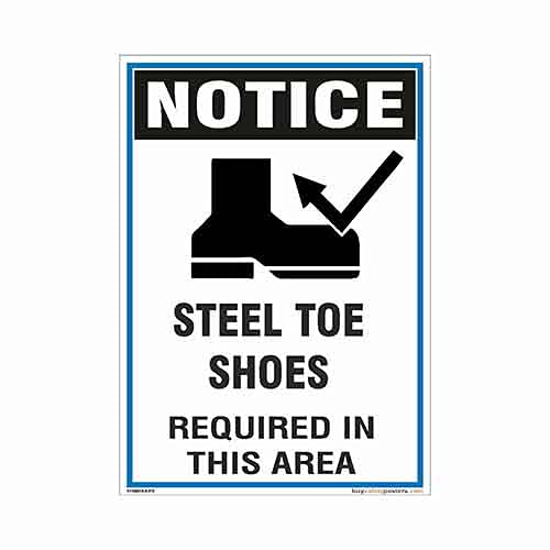 buysafetyposters.com - Steel Toe Shoes Required in this Construction ...
