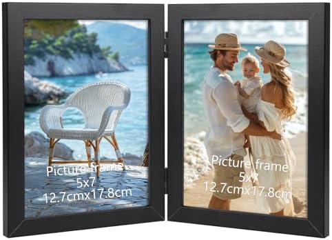Amazon.com - Lavezee 5x7 Double Picture Frames with Glass, Black ...