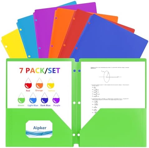 Amazon.com : Aipker Folder with Pockets,Plastic Pockets Folders for ...