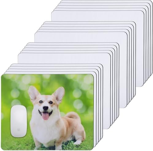 Amazon.com: Bgtecho 40 Pcs Sublimation Mouse Pad,White Mouse Pads for ...