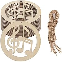 Amazon.com: JANOU 20pcs Music Notes Shaped Wood DIY Craft Cutouts Ring ...