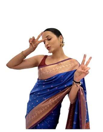 BENAIFER FASHION Women's Kanjivaram Soft Silk Saree With Blouse Piece ...