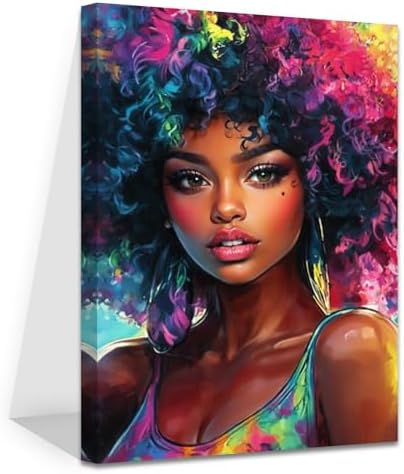 Amazon.com: AWPANERAR Black Girl Wall Art African American Painting ...
