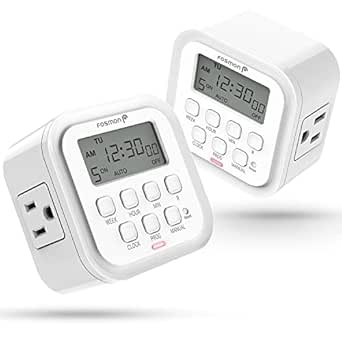 Fosmon 7 Day Digital Timers for Electrical Outlets, Indoor Plug-in ...