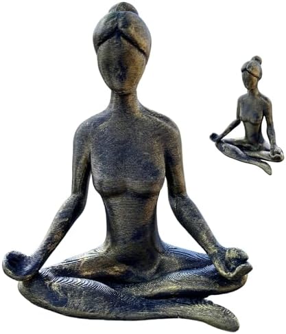 Amazon.com: Meditating Lady Statue – Hand-Painted Serenity Yoga Decor ...