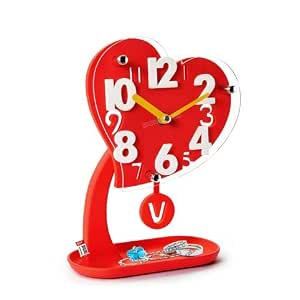 GeekGoodies Wobble Pendulum Heart Table Clock (Red) : Amazon.in: Home ...