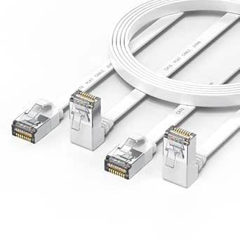 Amazon.com: JUXINICE 90 Degree Cat 6 Ethernet Cable Flat 1.5FT, 2 Packs ...