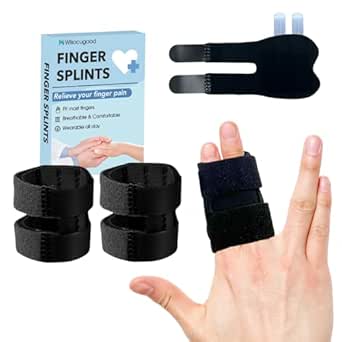 Amazon.com: 2Pcs Trigger Finger Splint with 2 Metal Bars, Thumb Finger ...