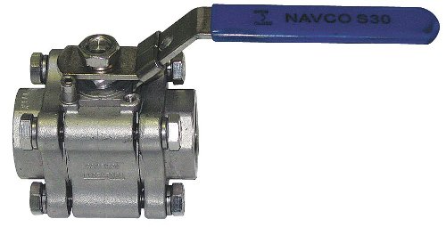 NAVCO CF8M Stainless Steel FNPT x FNPT Ball Valve, Locking Lever, 1-1/2 ...