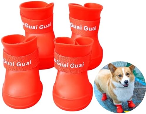 Amazon.com : Rubber Dog Boots for Paws, Waterproof Dogs Shoes, Anti ...