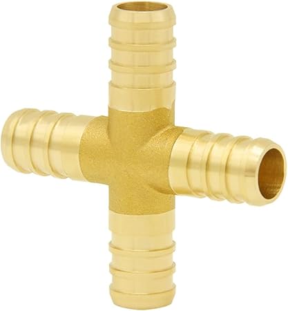 Amazon.com: Hooshing 1/2 Inch Pex Fitting 4 Ways Brass Crimp Pipe ...