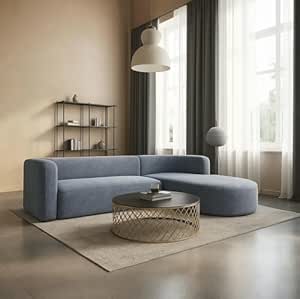 Torque Berlin 4 Seater L-Shape Curved Sofa - RHS-Light Grey | Modern ...