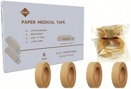 Amazon.com: NBLEISHI Hypoallergenic Soft Paper Medical Tape, 1/2inchX10 ...