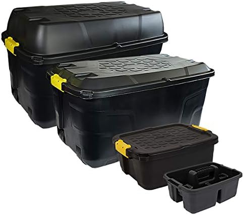 Large Plastic Storage Box with Lid - 150 Liters Capacity - Heavy Duty ...