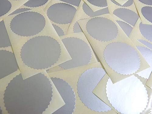 50mm Serrated Edge, Matt Silver, Certificate Wafer Company Seal Labels ...