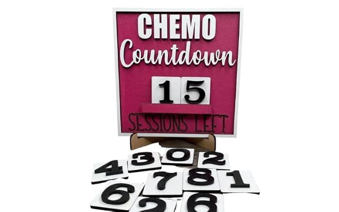 Amazon.com: Cancer Treatment Countdown Home Decor Wood Sign with Stand ...