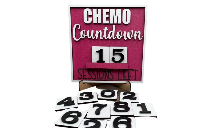 Amazon.com: Cancer Treatment Countdown Home Decor Wood Sign with Stand ...