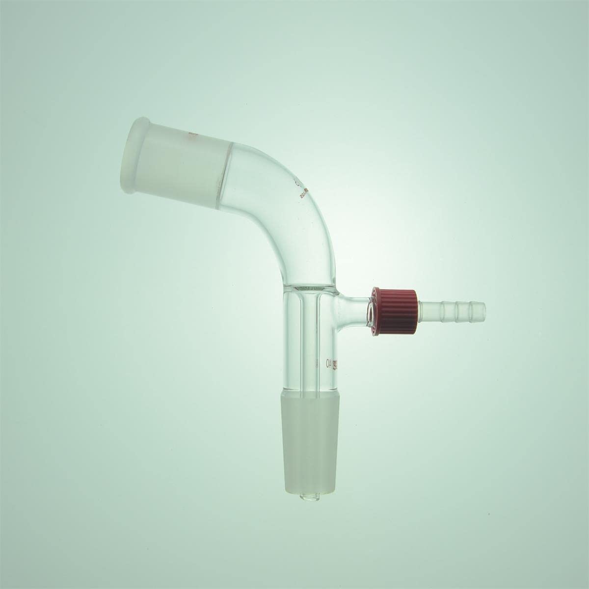 24/40 Glass Vacuum Take Off Adapter Bent Short Stem Wit Removable Hose ...