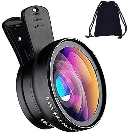 Mobile Camera Lens, 0.45X Super Wide Angle Lens, 15X Macro Lens, Clip ...