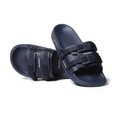 CHUPPS Element Navy Drift Orthopedic Slippers | Soft Footpharma Footbed ...
