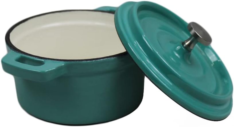 Amazon.com: Cast Iron Enameled Pot Mini 0.25 Qt., Aqua: Home & Kitchen