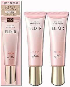 Amazon | 【35gx2個】ELIXIR エリクシール デーケアレボリューション トーンアップ SP+ aa 35gx2個 ベビーピンク 医薬部外品 UV乳液朝用 ハリ うるおい ...