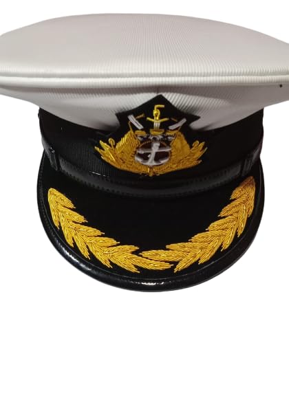 Buy White Peak Cap for Master - Merchant Navy (54 cm) at Amazon.in