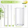 Amazon.com | 6 Pieces Square Drinking Glasses 13 oz Square Glass Cups ...