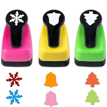 Amazon.com: Paper Punch 1 inch Hole Punch Shape Christmas Punches ...