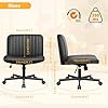 Amazon.com: Brick Attic Armless Office Chair with Wheels, Wide Seat PU ...