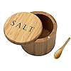 Amazon.com: VICUKIE Salt Cellar, Bamboo Salt Box, Salt Container With ...