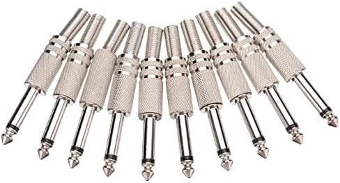 ERH India 10 Pcs 6.35mm Stereo Male Metal Pin Mic Pin Connector For ...