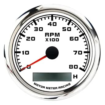 MOTOR METER RACING W Pro Series 85mm 3-3/8" Tachometer 8000 RPM ...