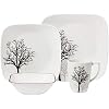 Amazon.com | Corelle Square 16-Piece Dinnerware Set, Timber Shadows ...
