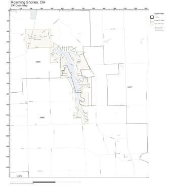 ZIP Code Wall Map of Roaming Shores, OH ZIP Code Map Laminated: Amazon ...