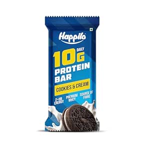 Happilo Premium Cookies & Cream Protein Bar 50g, Protein 10g, Premium ...