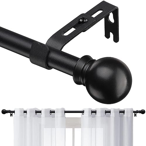 Black Curtain Rods for Windows 48 to 84 Inch, 5/8 Inch Extra Long ...