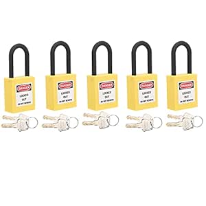 Safety Padlock, Portable 5 Sets Safety Tool 38mm Lockout Padlock for ...