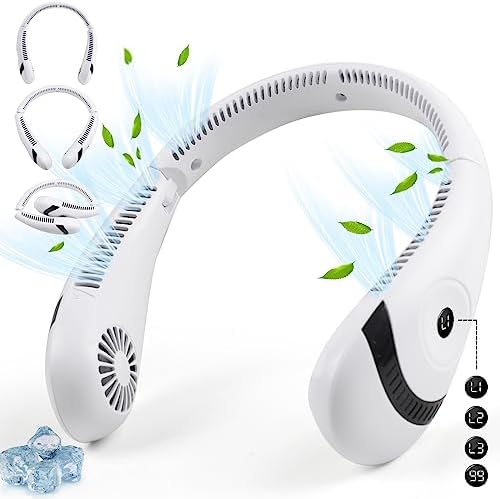 Portable Neck Fan Rechargeable, 5000mAh Battery Face Fan, Foldable Mini ...