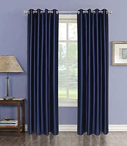 Buy Decoholic Solid Blue Polyester Window Curtains 5 feet, Pack of 2 ...