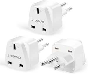 3-PACK UK to Switzerland Plug Adapter,SHUOMAO UK to Swiss Plug Travel ...