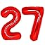 Amazon.com: Giant 40 Inch Red Number 33 Balloon Red 33th Birthday ...