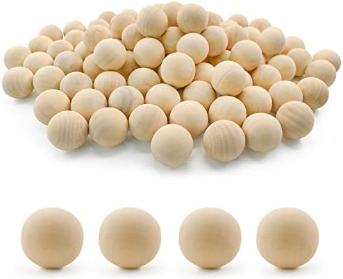 Amazon.com: mifengda 142 Pieces Round Wood Balls Unfinished Craft Wood ...