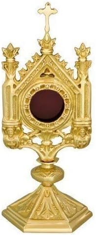 Monstrance reliquary ostensorium high quality polished brass 12″ – BigaMart
