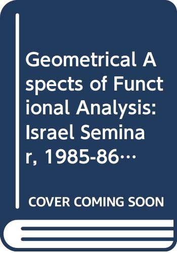 Amazon.com: Geometrical Aspects of Functional Analysis: Israel Seminar ...