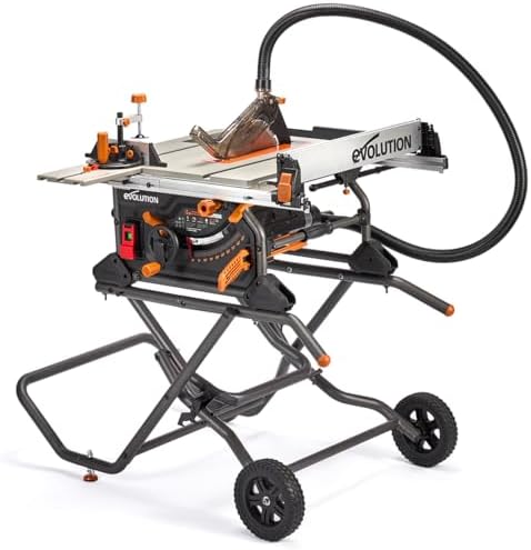 Evolution Power Tools R255TBLX+ Table Saw With Stand (Next Gen Rage 5-S ...