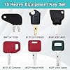 Amazon.com: 15PCS Multi Types Heavy Equipment Key Set Construction ...