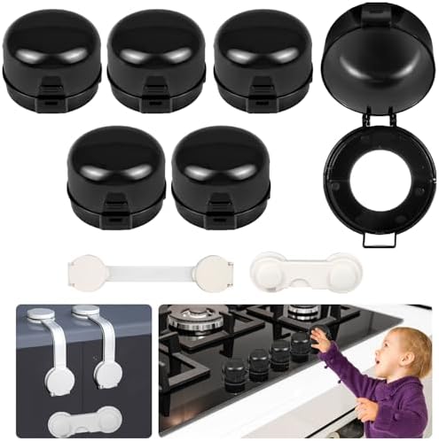 Amazon.com : Stove Knob Safety Covers, Unlock with Adult Two-Finger ...